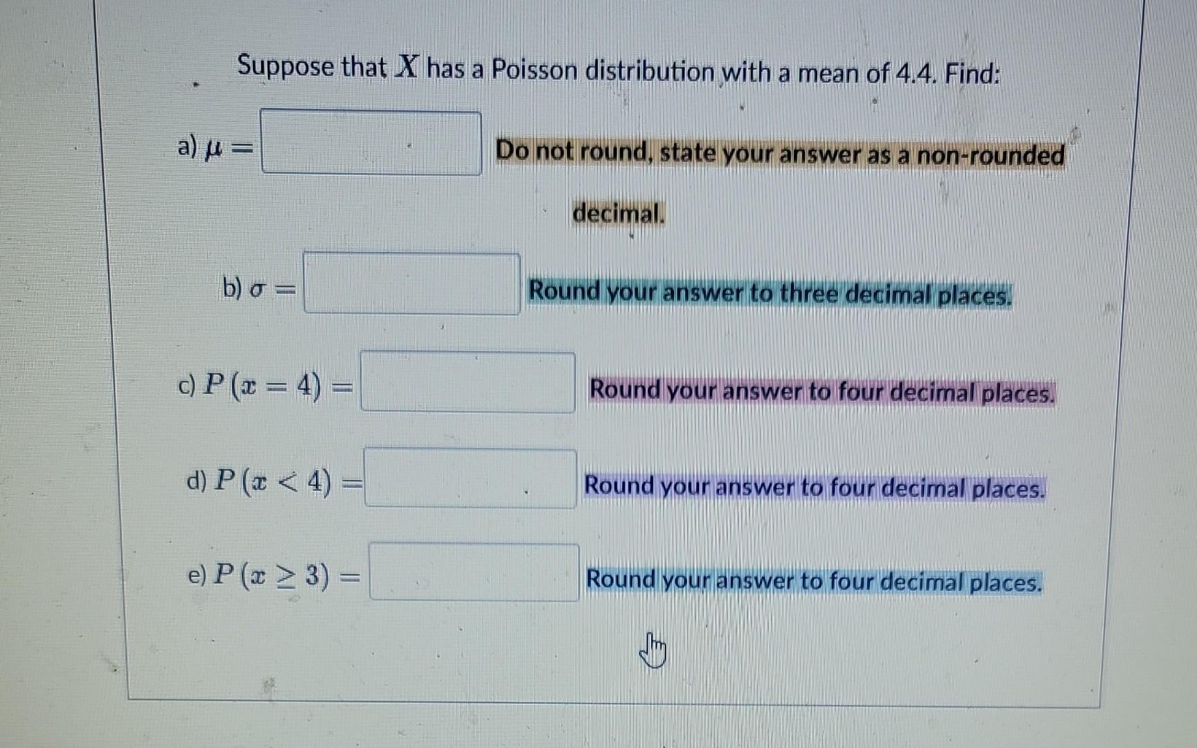 Solved Suppose that X has a Poisson distribution with a mean | Chegg.com