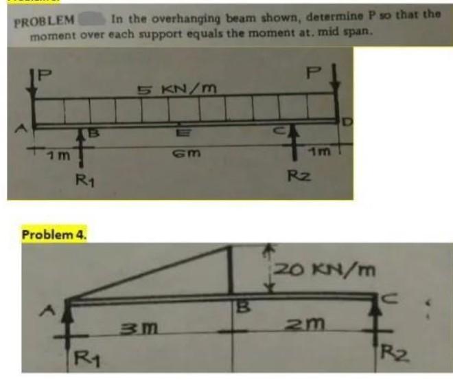 Solved PROBLEM In the overhanging beam shown, determine P so | Chegg.com