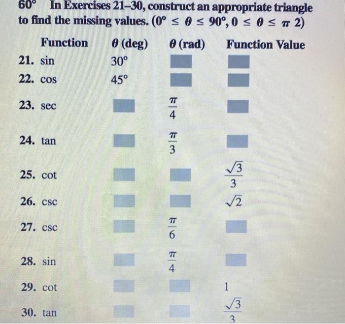 Solved 60° In Exercises 21–30, construct an appropriate | Chegg.com