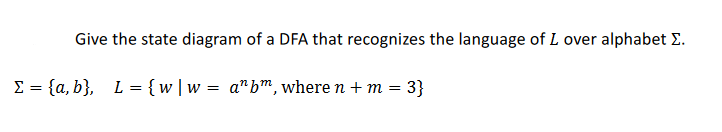 Solved Give the state diagram of a DFA that recognizes the | Chegg.com