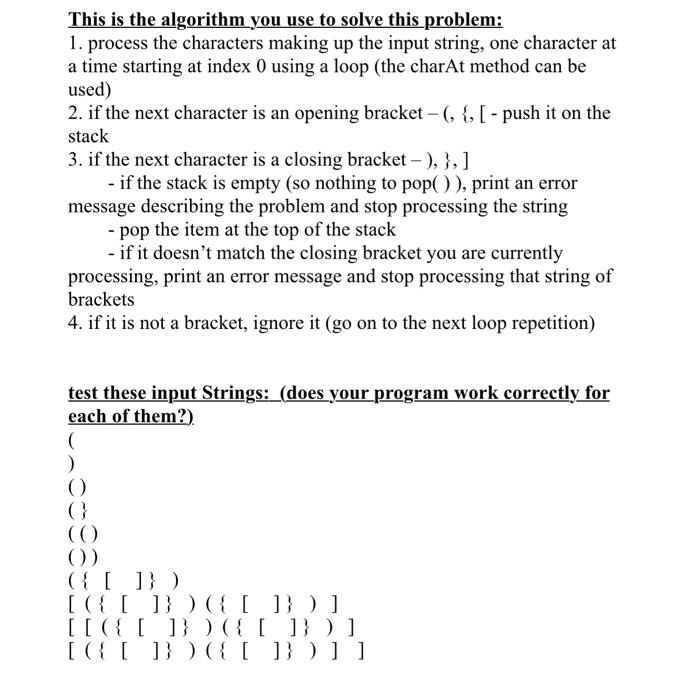 Solved No left/right bracket counter variables, etc) - | Chegg.com