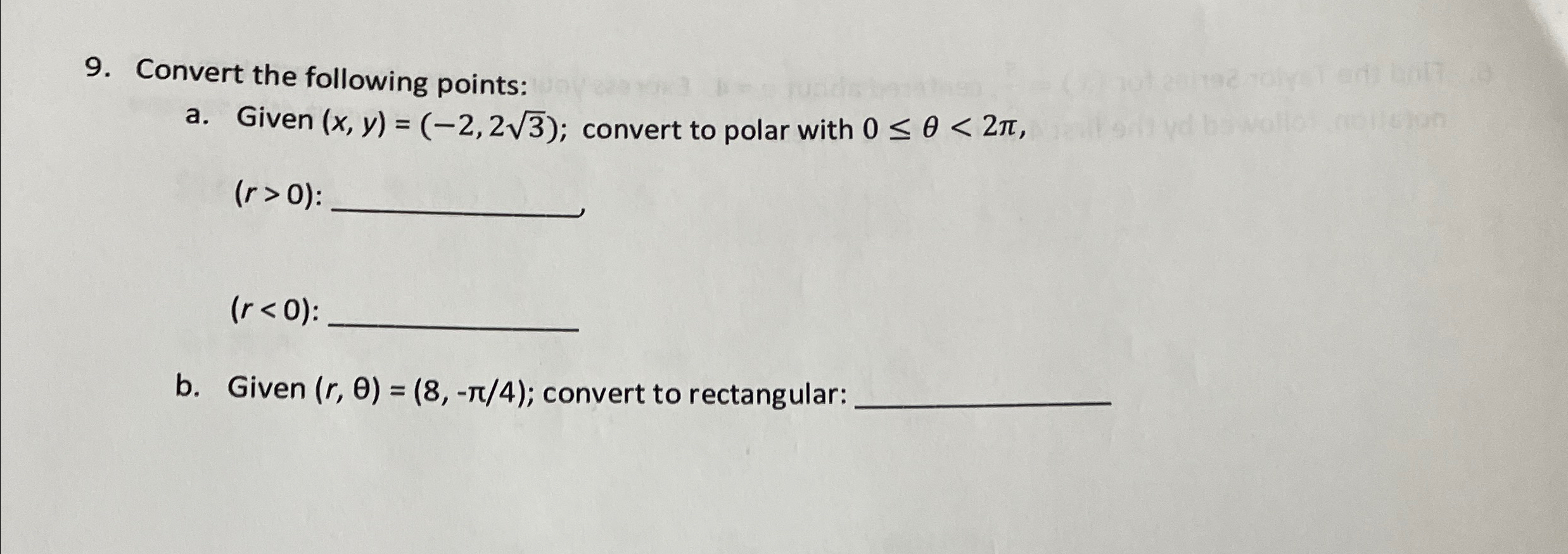 Solved Convert the following points:a. ﻿Given | Chegg.com