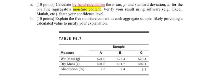 Solved a. [10 points] Calculate by hand-calculation the | Chegg.com