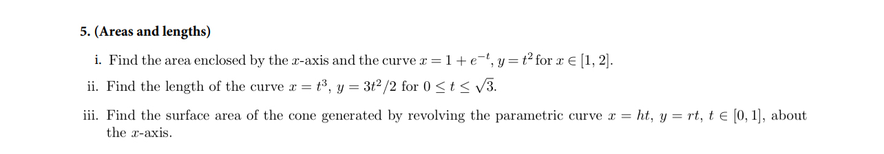 Solved (Areas and lengths)i. ﻿Find the area enclosed by the | Chegg.com
