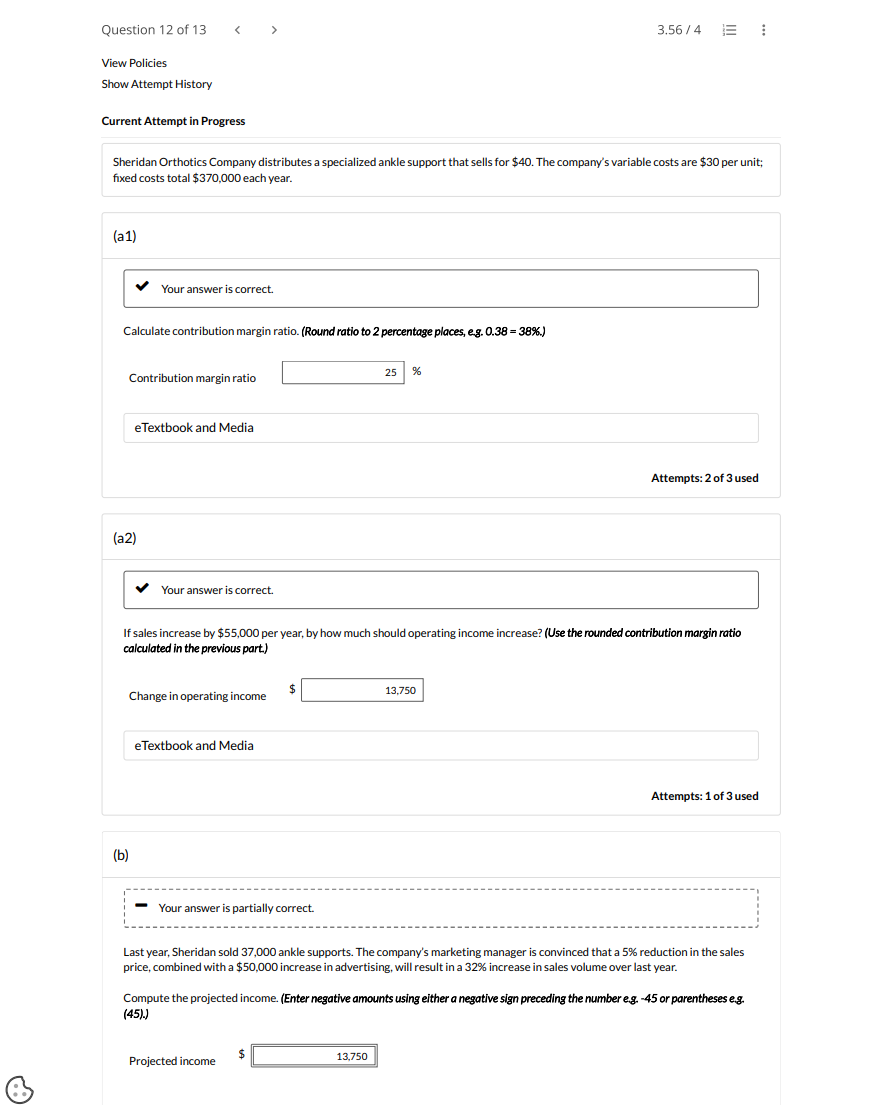 Solved Question 12 ﻿of 13View PoliciesShow Attempt | Chegg.com