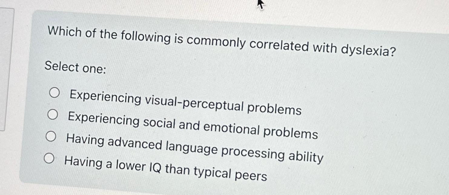 Solved Which of the following is commonly correlated with | Chegg.com