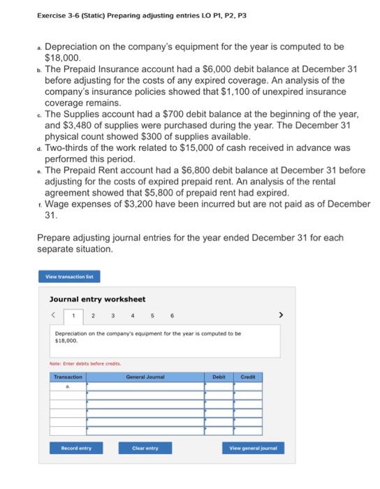 Solved Exercise 3-2 (Static) Determining when to recognize | Chegg.com