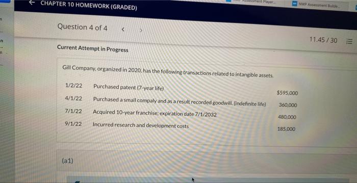 Solved Gill Company, organized in 2020 , has the following | Chegg.com