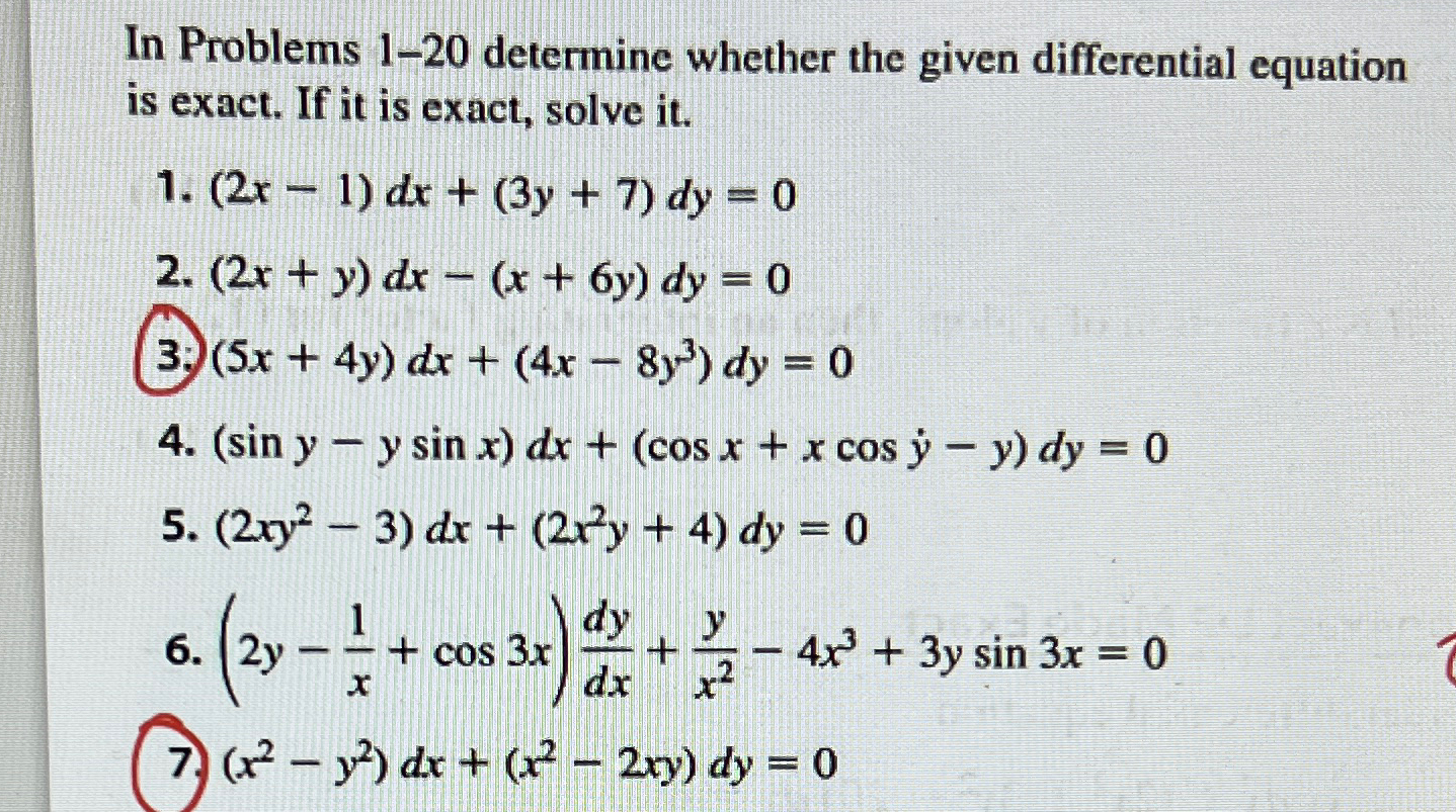 Solved In Problems 1-20 ﻿determine whether the given | Chegg.com