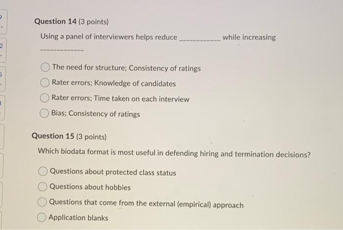 Solved Using a panel of interviewers helps reduce while | Chegg.com
