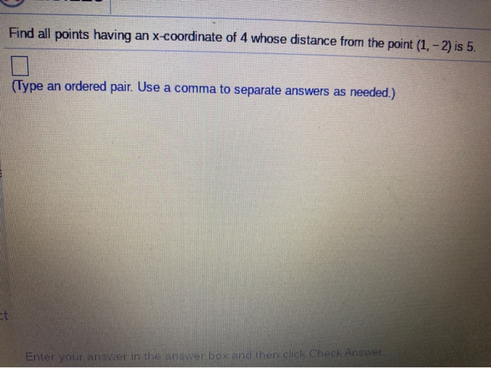 Solved Find all points having a coordinate of 4 whose | Chegg.com