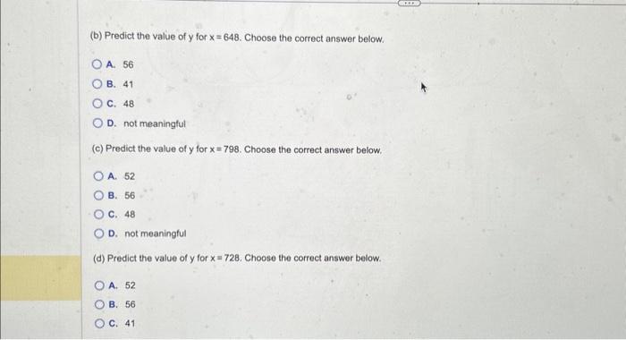 Solved Find the equation of the regression line for the | Chegg.com