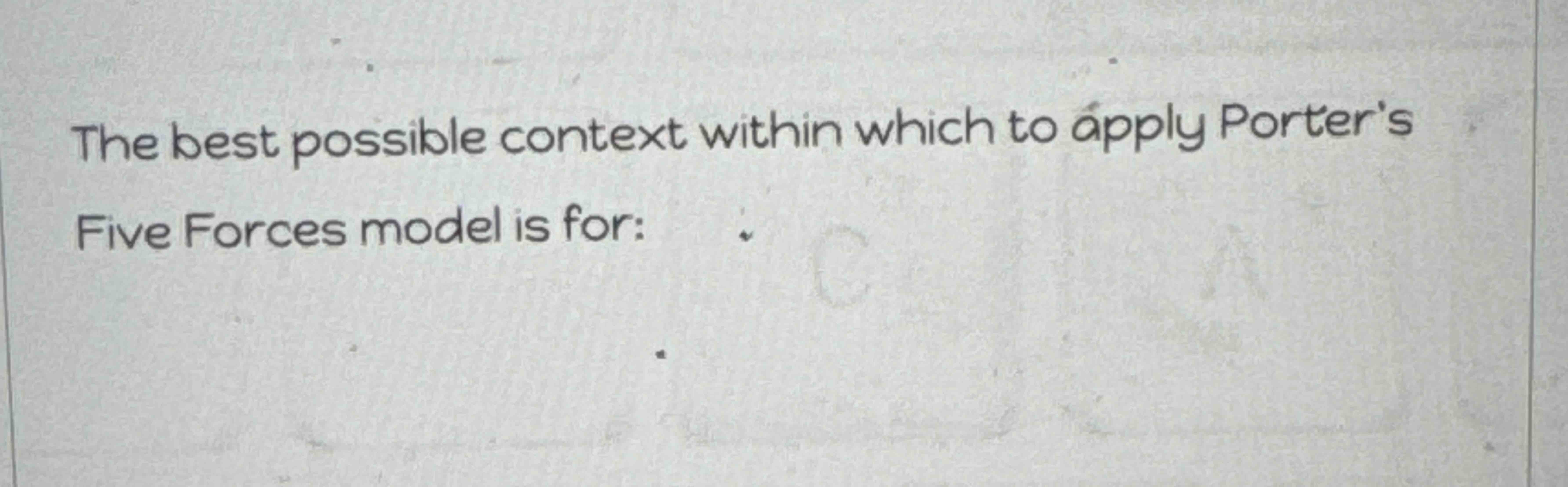 Solved The best possible context within which to apply | Chegg.com