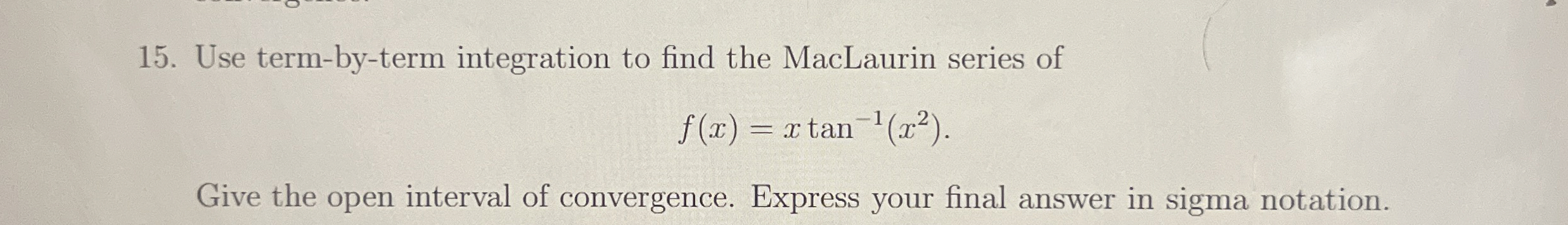 Solved Use term-by-term integration to find the MacLaurin | Chegg.com