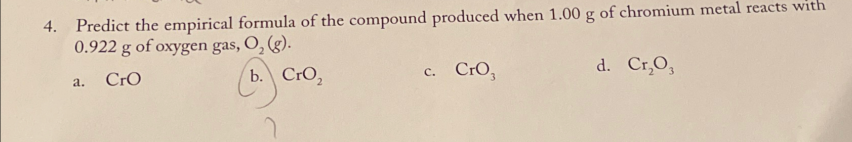 Solved Predict the empirical formula of the compound | Chegg.com