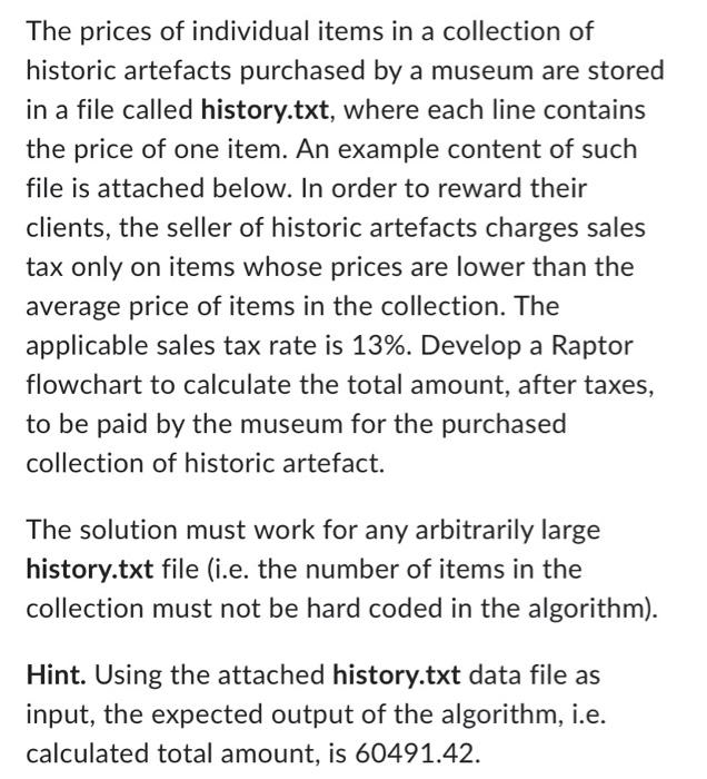 The prices of individual items in a collection of | Chegg.com