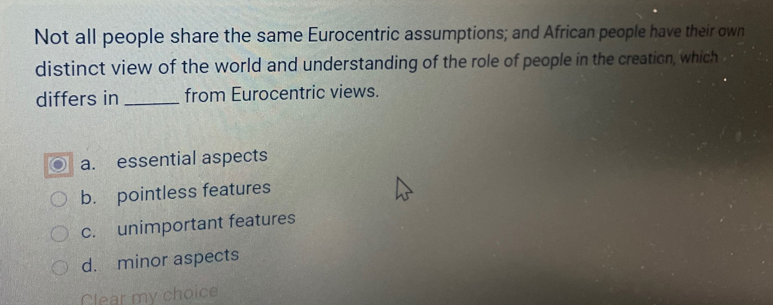 Solved Not all people share the same Eurocentric | Chegg.com