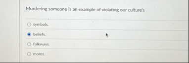 Solved Murdering someone is an example of violating our | Chegg.com
