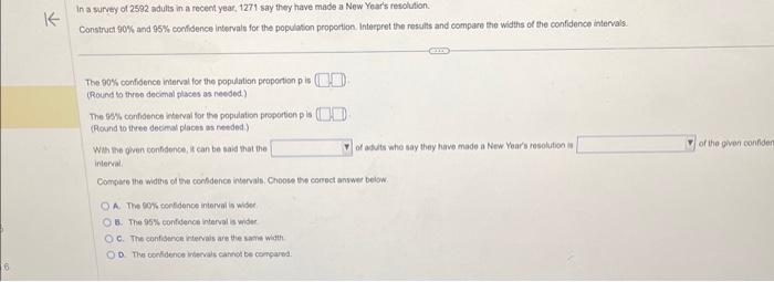 Solved In a survey of 2592 aduts in a receet year, 1271 say | Chegg.com
