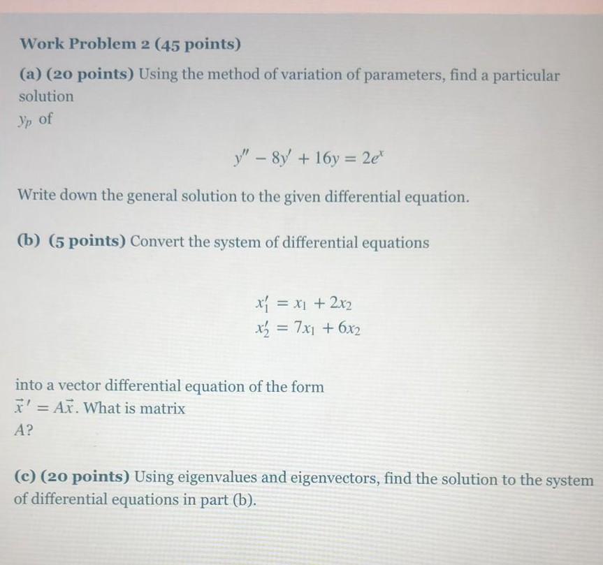 Solved Work Problem 1 (15 points): (a) (7 points) Determine | Chegg.com