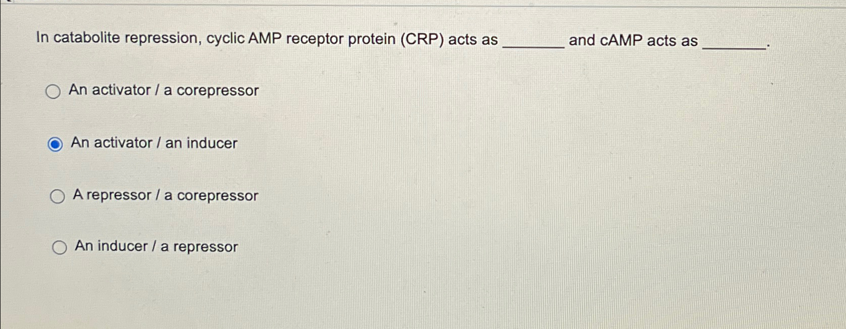 Solved In catabolite repression, cyclic AMP receptor protein | Chegg.com