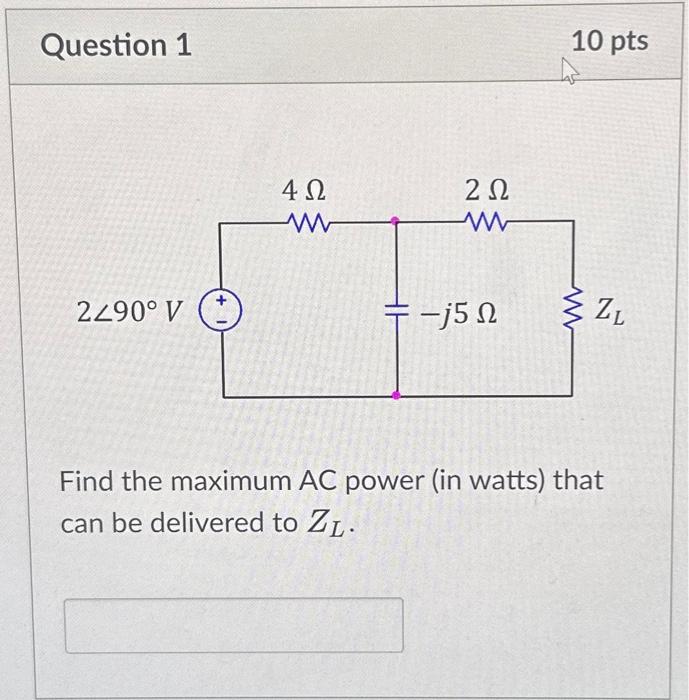 Solved Find the maximum AC power (in watts) that can be | Chegg.com