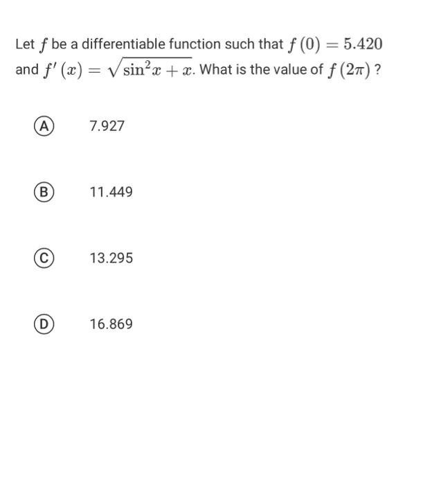 Solved Let f be a differentiable function such that f (0) = | Chegg.com