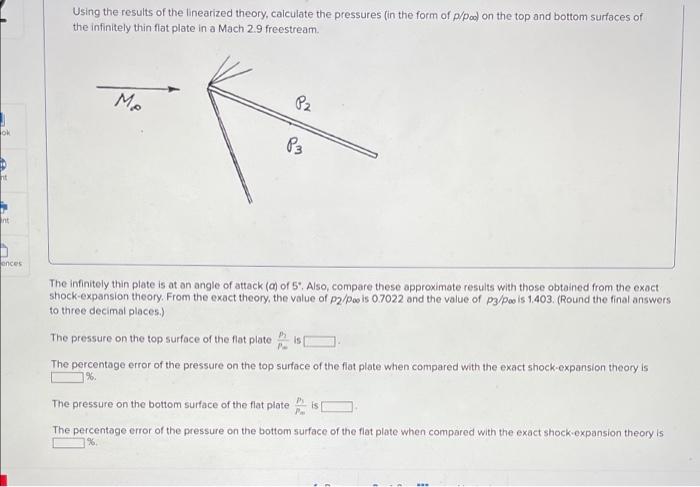 Solved Using the results of the linearized theory, calculate | Chegg.com
