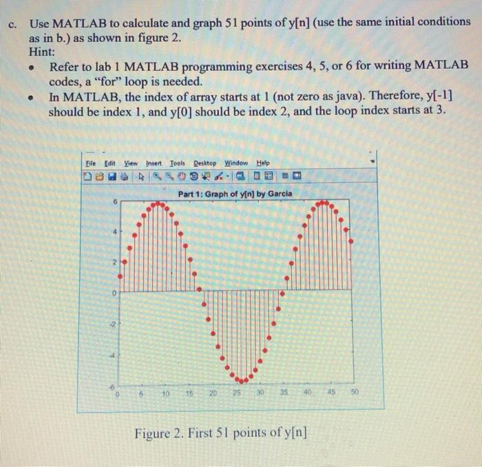 Solved C Use Matlab To Calculate And Graph 51 Points Of