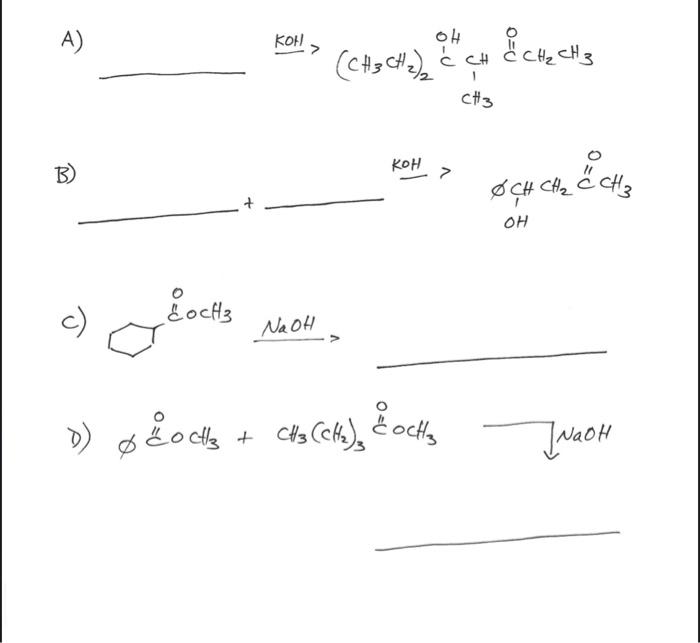Solved A) KOH! OH (CH3 CH2 CH & CH₂ CH3 CH3 KOH B) > Ø CH CH | Chegg.com