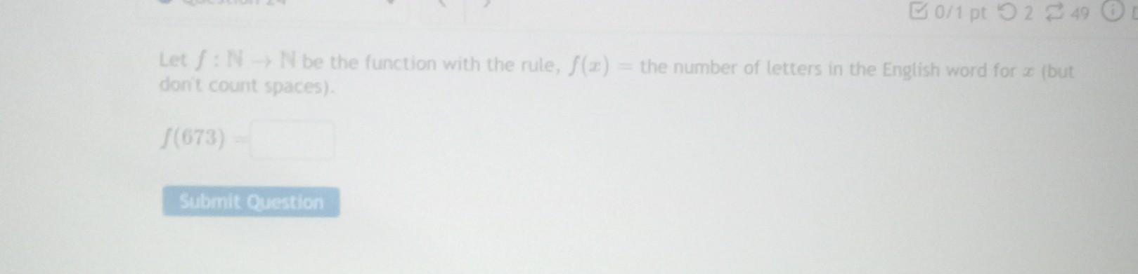 Solved Let f:N→N be the function with the rule, f(x)= the | Chegg.com