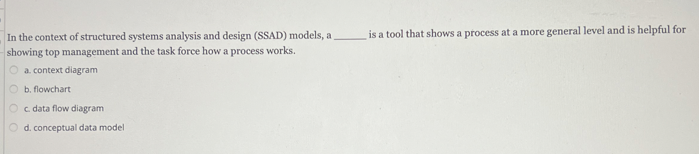 Solved In the context of structured systems analysis and | Chegg.com