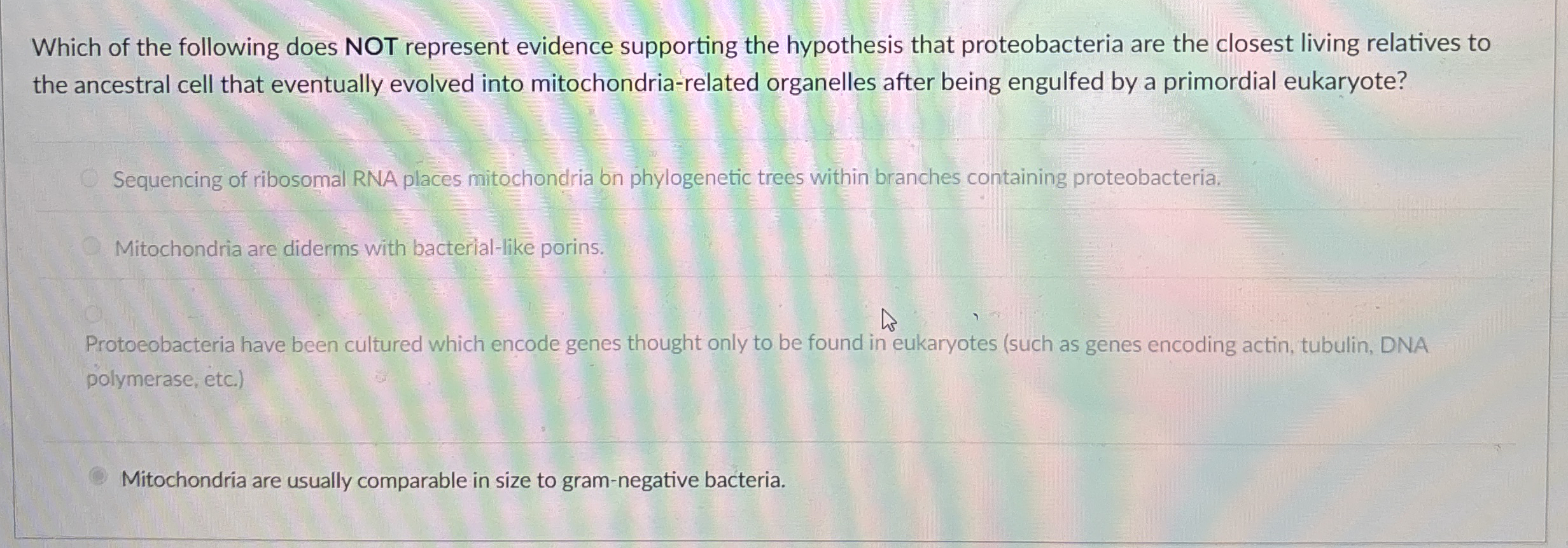 Solved Which of the following does NOT represent evidence | Chegg.com