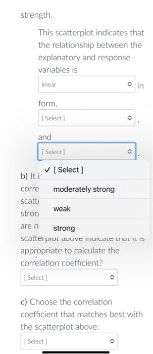 Solved Consider the following scatterplot. ... a) Describe | Chegg.com