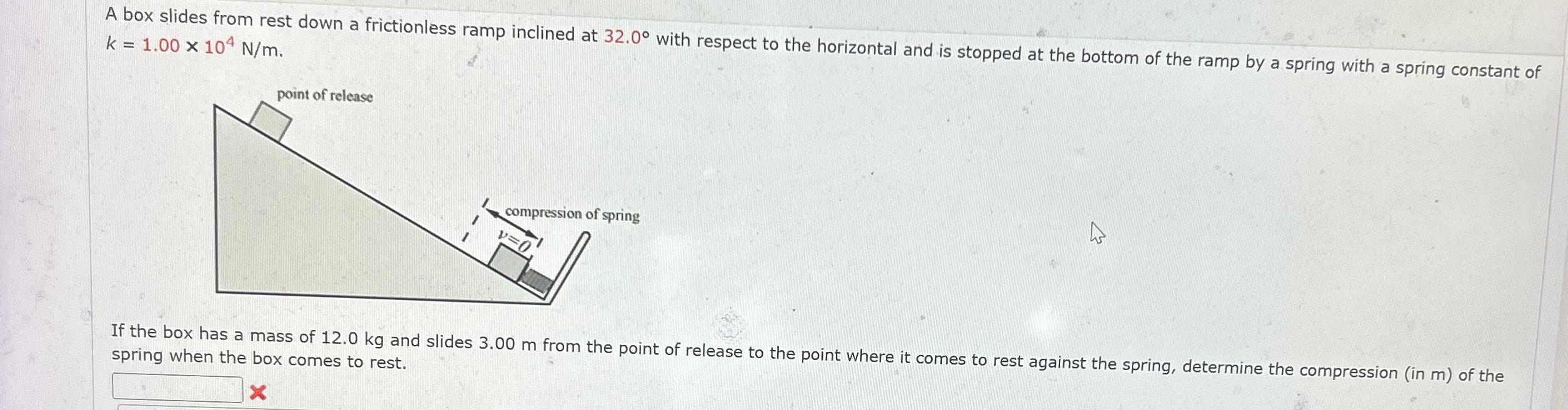Solved A box slides from rest down a frictionless ramp | Chegg.com
