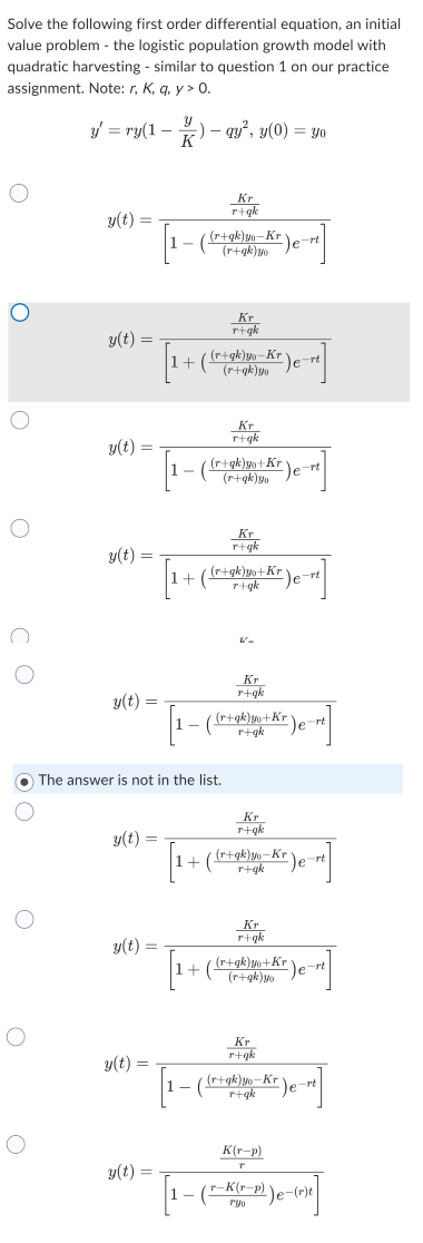 Solved Solve the following first order differential | Chegg.com