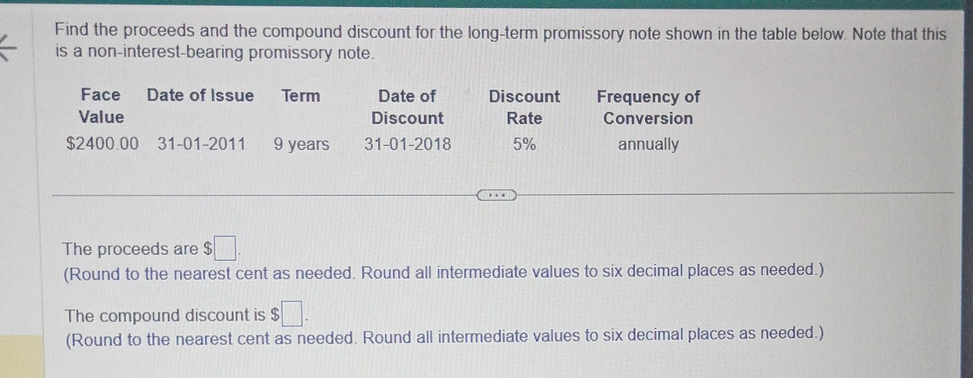 Solved Find the proceeds and the compound discount for the | Chegg.com