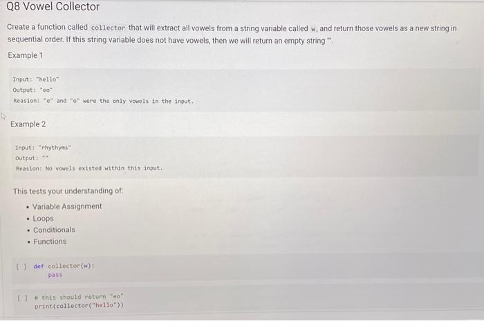 Solved Create a function called collector that will extract | Chegg.com