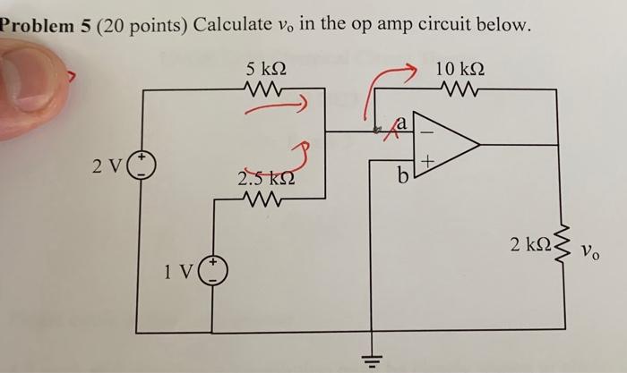 Solved Problem 5 (20 points) Calculate v0 in the op amp | Chegg.com