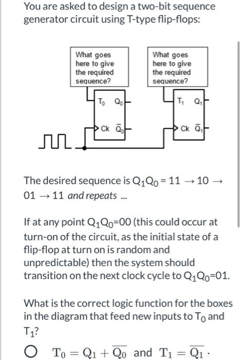 Solved You are asked to design a two-bit sequence generator | Chegg.com