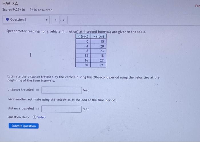 Solved HW 3A Score: 9.25/16 Pro 9/16 answered Question 1 > | Chegg.com