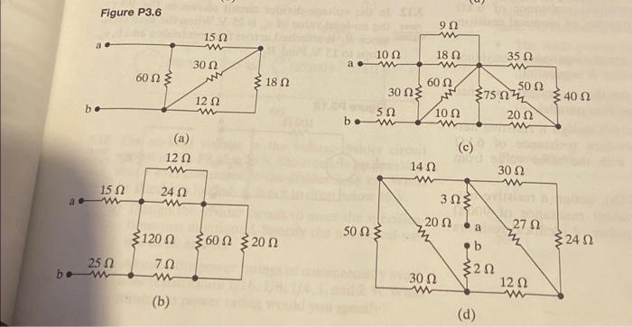 Solved Find equivalent resistance Rab for each of the | Chegg.com