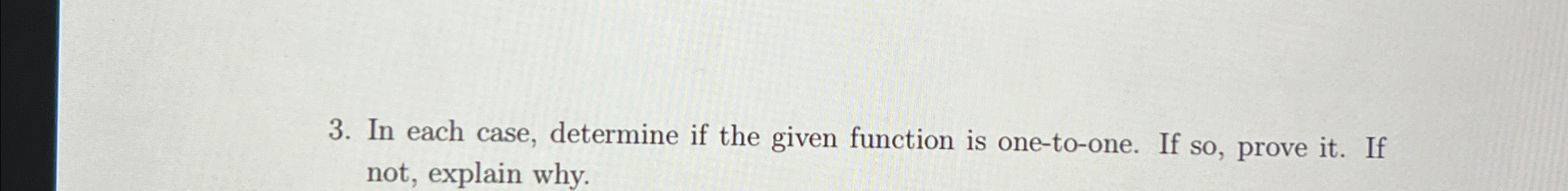 Solved In each case, determine if the given function is | Chegg.com