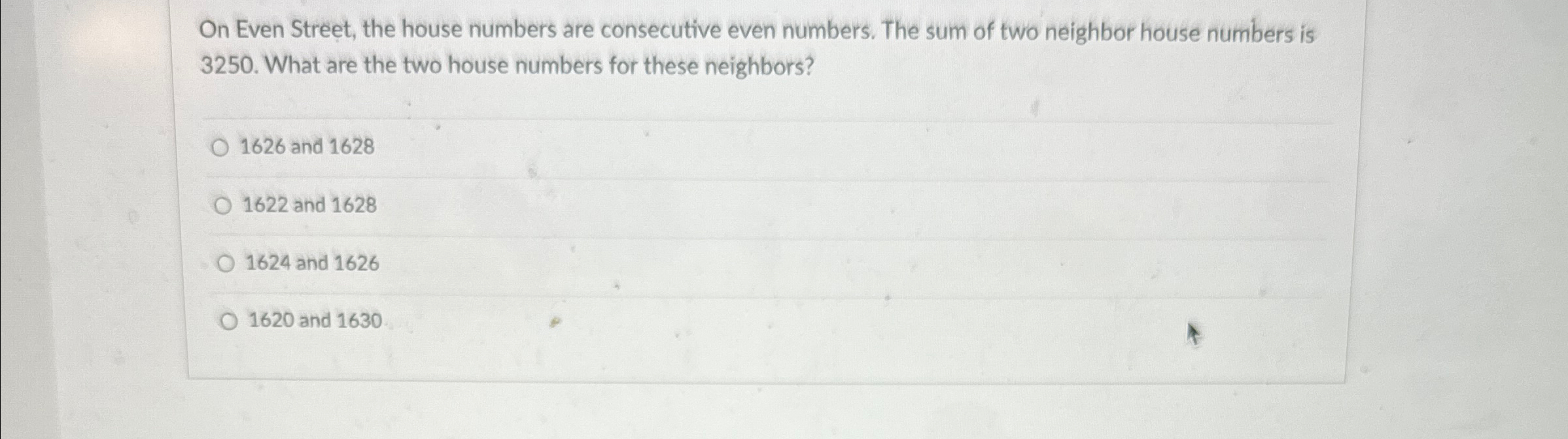 Solved On Even Street, the house numbers are consecutive | Chegg.com
