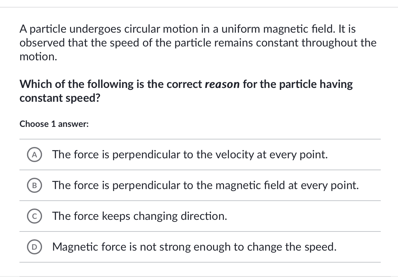 Solved A particle undergoes circular motion in ﻿a uniform | Chegg.com