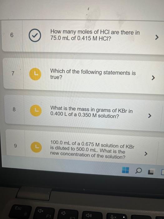 Solved How many moles of HCl are there in 75.0 mL of | Chegg.com