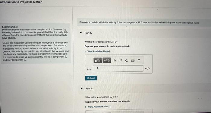 Solved ntroduction to Projectile Motion Learning Goal: | Chegg.com
