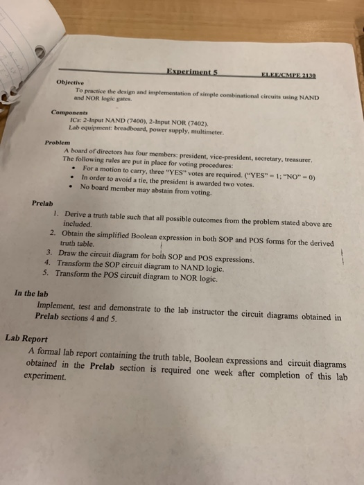 Solved Experiments Elee Cmpe 2130 Objective To Practice The 