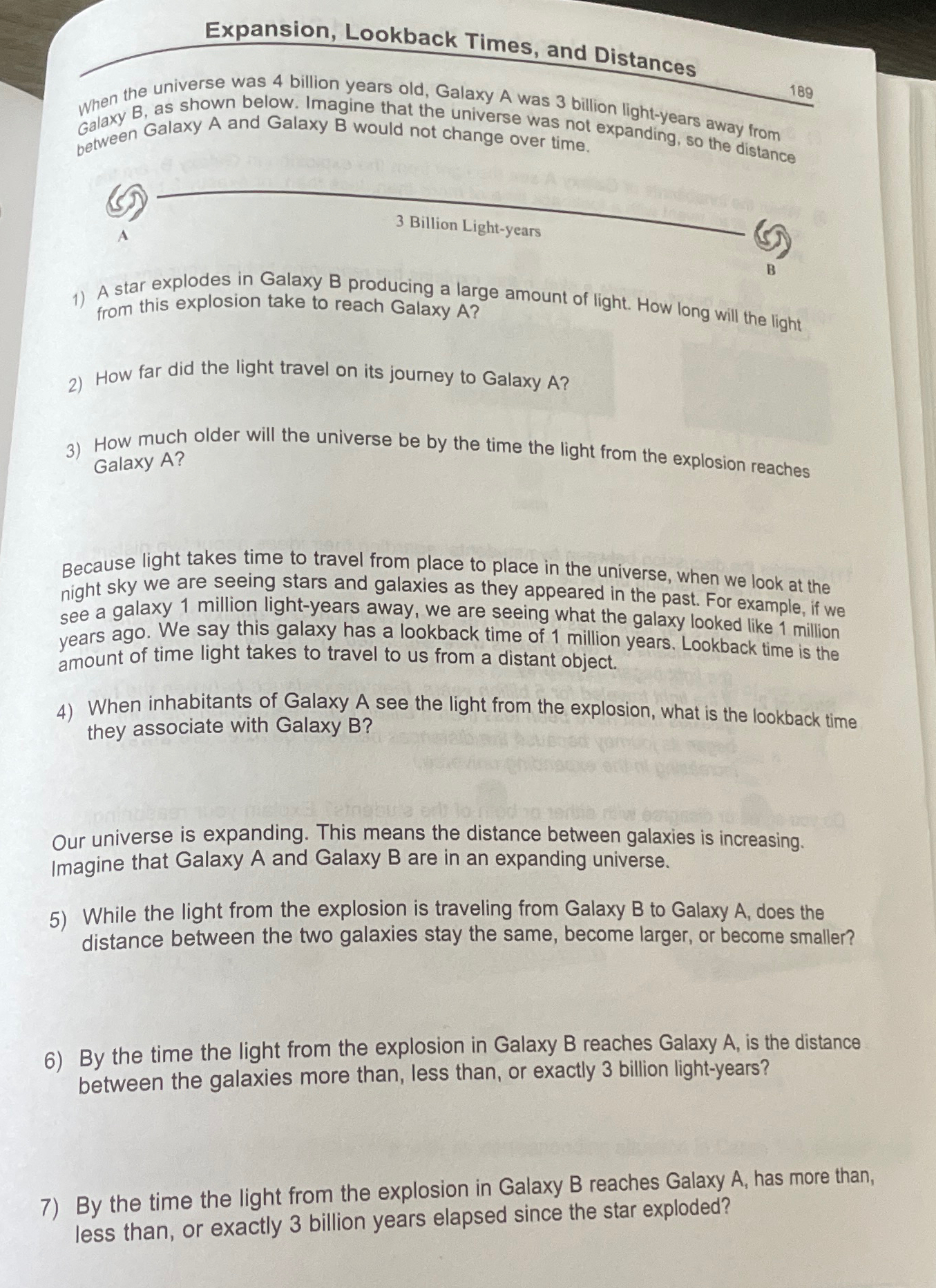 Solved Expansion, Lookback Times, and Distances189When the | Chegg.com