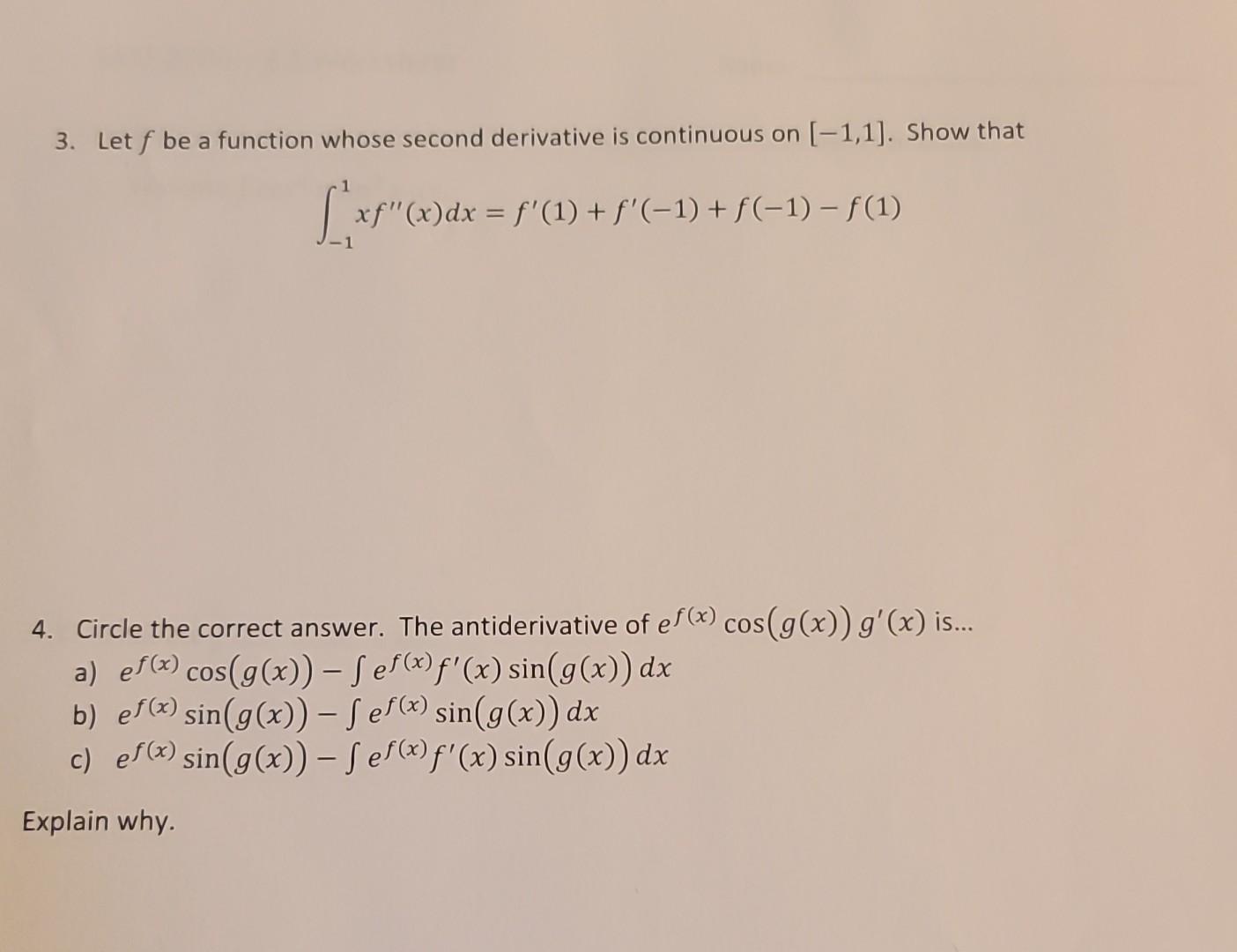 Solved 3. Let f be a function whose second derivative is | Chegg.com